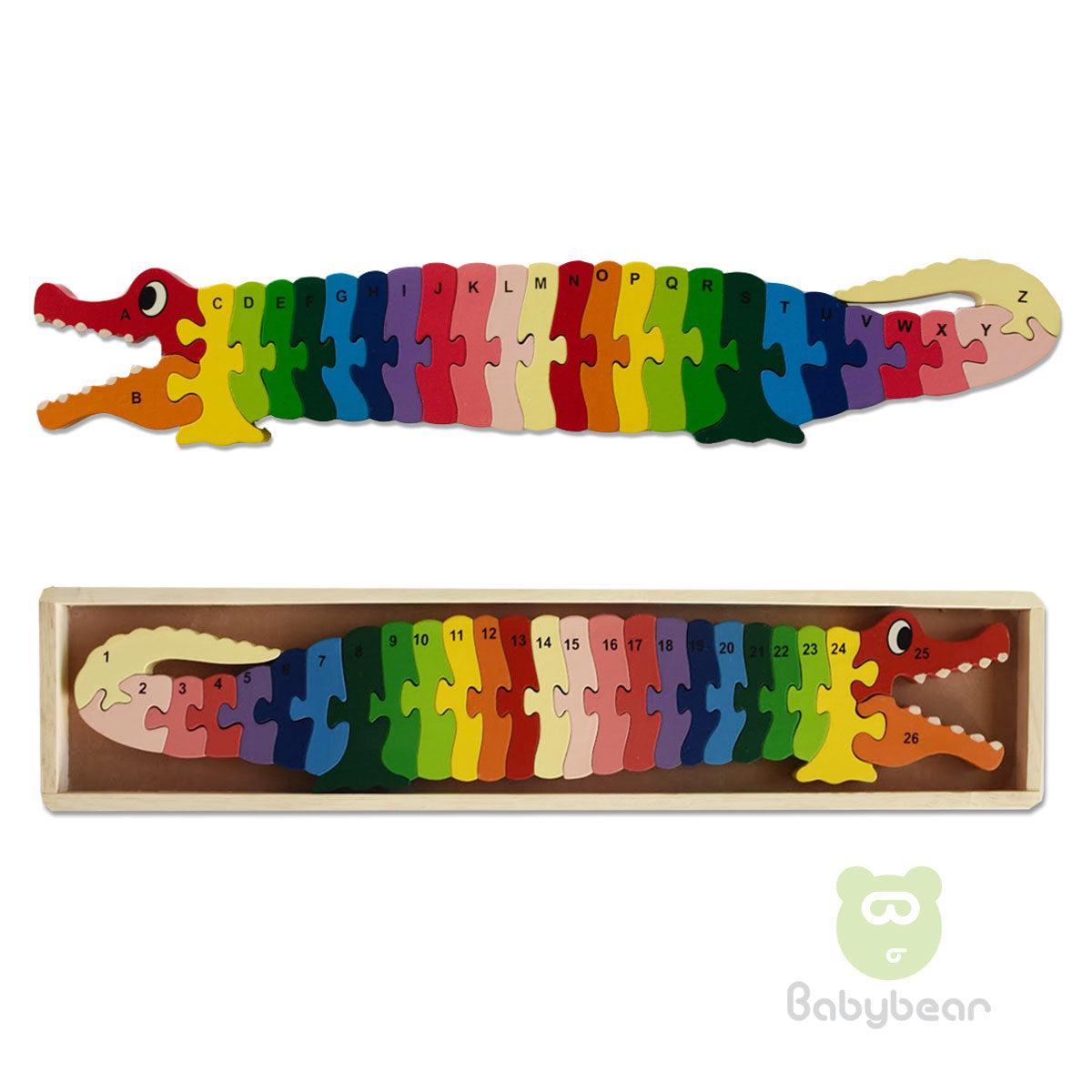 Crocodile Puzzle Numbers and Alphabet | Babybear | Educational Toys – Baby Bear